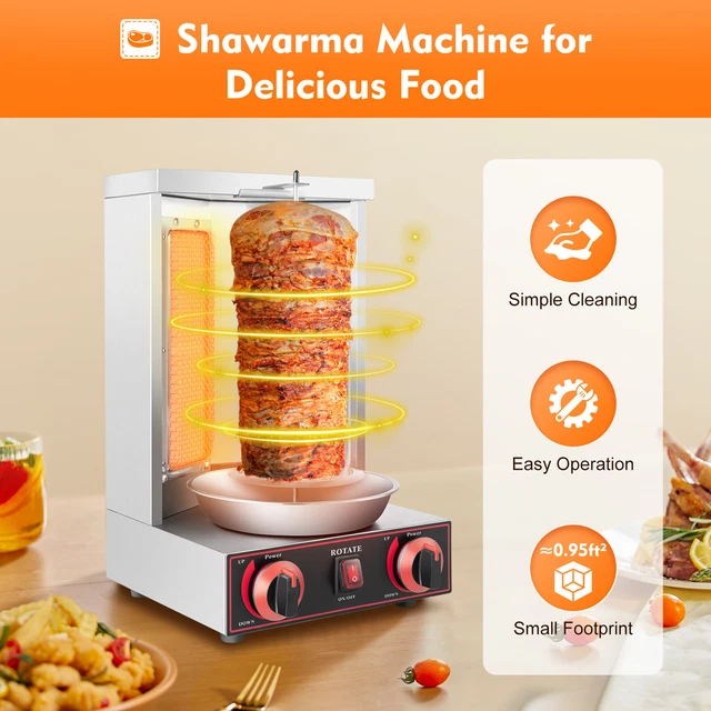 GAS VERTICAL SHAWARMA Broiler Machine 3000W CG-25 Doner Kebab Gyro Grill Machine £181.04 ...