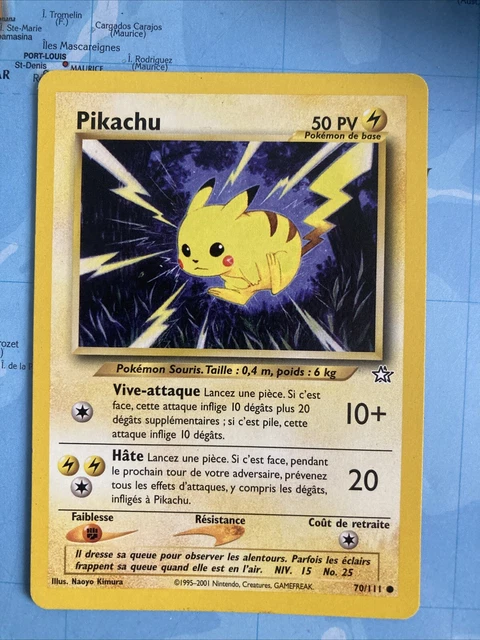 CARTE POKÉMON PIKACHU 70/111 Neo Genesis Wizard 2001 FR EUR 7,00 ...