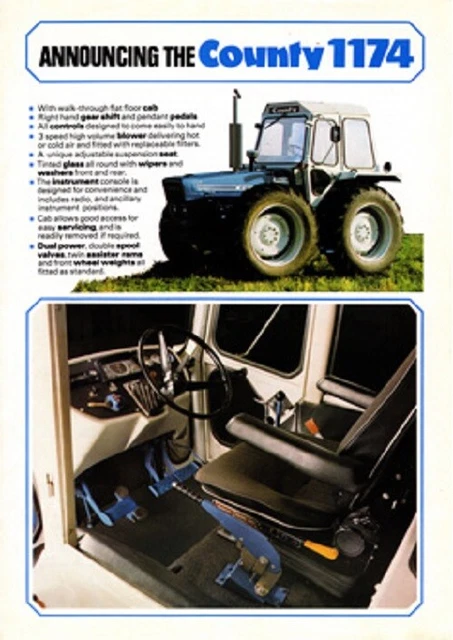 FORD COUNTY TRACTEUR 1174 Ventes Brochure / Poster Publicité A3 EUR 8 ...