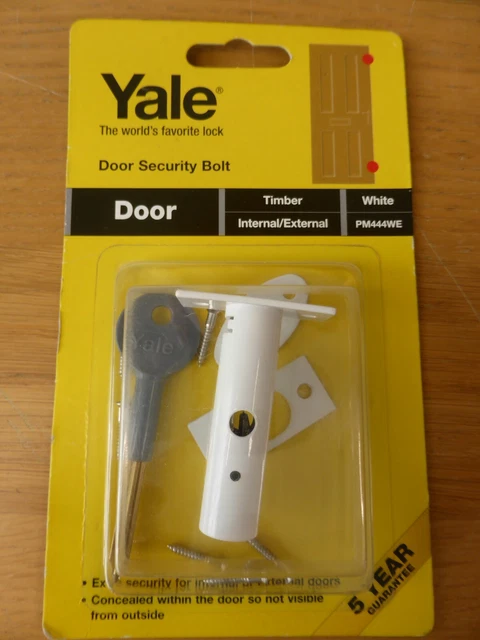 YALE DOOR SECURITY Bolt White PM444WE Rack bolt with key PM-444-WE NEW ...