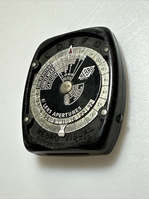 VINTAGE NEBRO VISUAL Exposure Light Meter With Lanyard and Leather Case ...