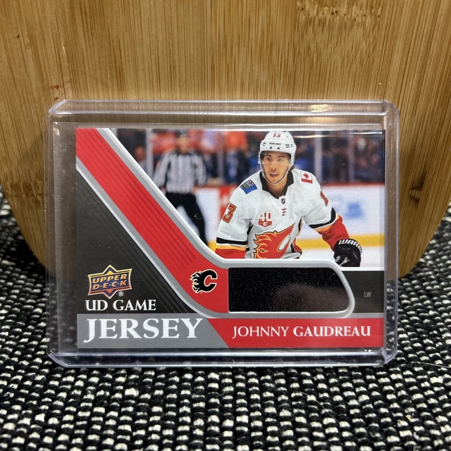 20-21 UD SERIES 1 🔥 Johnny Gaudreau 🔥 UD Game Jersey card , GAME WORN ...