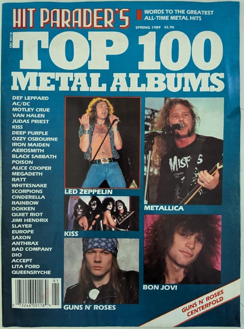 HIT PARADER MAGAZINE Spring 1989 Top 100 Metal Albums. Zeppelin, Metallica, KISS £17.93 ...