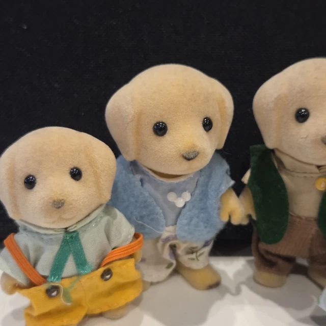 SYLVANIAN FAMILIES BARKER Golden Labrador Family Retired Vintage Calico ...