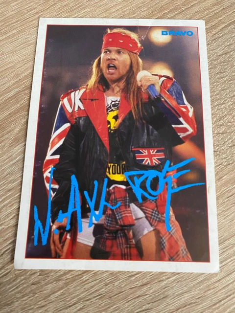 BRAVO AUTOGRAMMKARTE AXL Rose / Guns N’ Roses Anfang 90er, Signatur ...