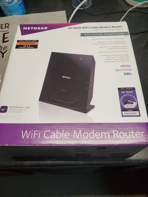 NETGEAR AC1600 DUAL Band Wi-Fi Gigabit Router - Black (D6400100NAS) $25 ...