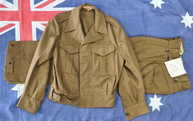 1950 AUSTRALIAN ARMY Uniform Wool Battle Jacket & Pants EUR 30,21 ...