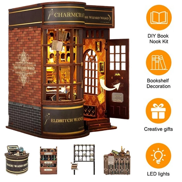 3D WOODEN PUZZLE Miniature Magic Shop Wooden Puzzle Creative DIY With ...