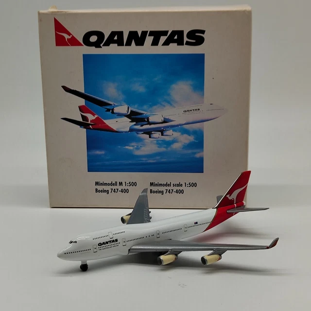HERPA WINGS BOEING 747-400 Qantas VH-OJC 1500 Flugzeug Longreach Modell 500609 EUR 30,32 ...
