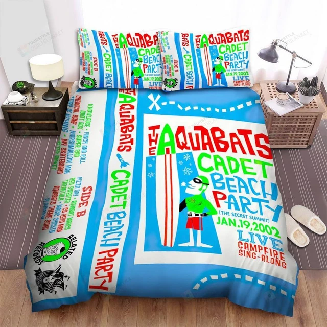 THE AQUABATS CADET Beach Party Poster Quilt Duvet Cover Set Queen ...