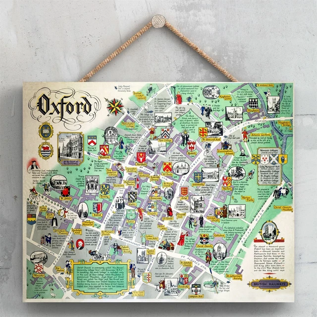 OXFORD MAP BRITISH Rail Original National Railway Poster On A Plaque ...