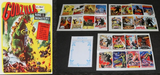 GODZILLA MOVIE POSTERS One-Sheet Decals Stickers Kaiju x24 Lot £41.51 ...