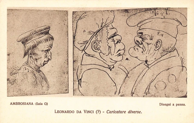 B094 AMBROSIANA MILANO Art Leonardo Da Vinci Ugly People Caricature ...