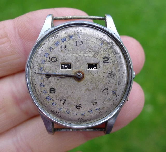 VINTAGE GENTS WRISTWATCH ARSA Chronograph Triple Date watch fixed lugs ...