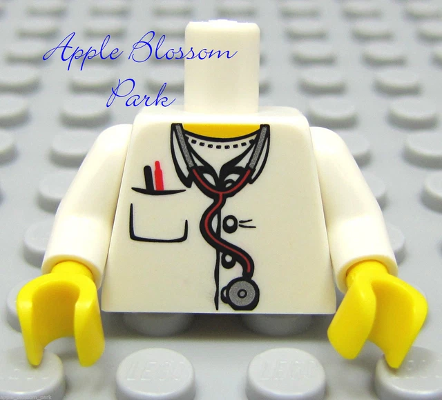 NEW LEGO MINIFIG Hospital MEDIC TORSO -Female Doctor Nurse White Lab ...