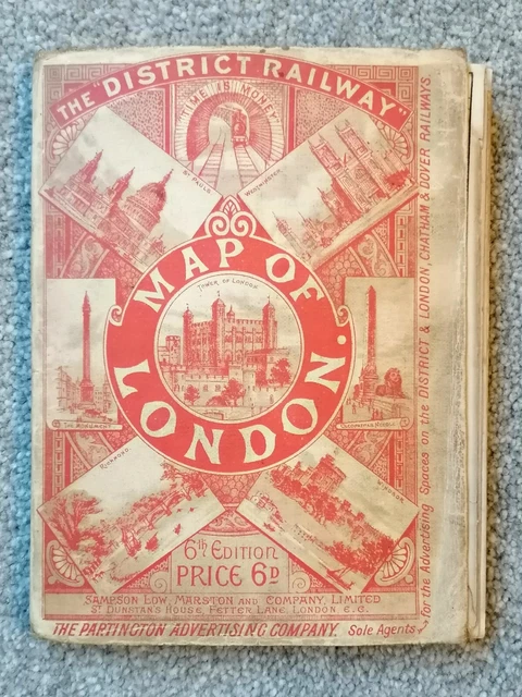 ORIGINAL 1899 DISTRICT Railway Map of London (Underground) - 6th ...