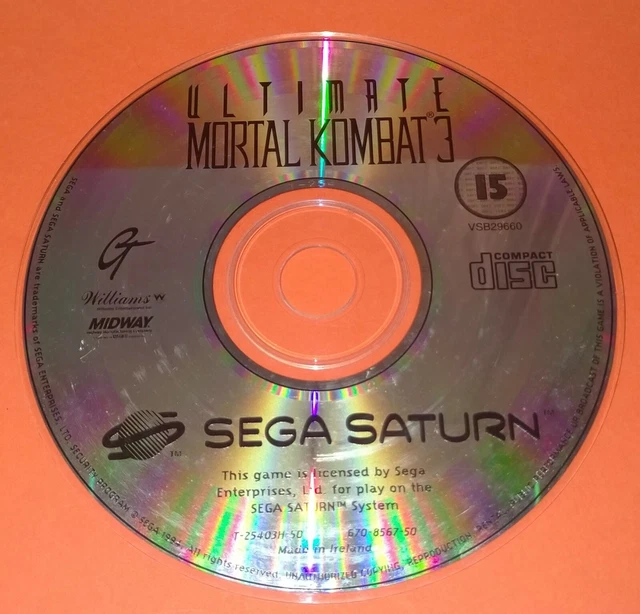 ULTIMATE MORTAL KOMBAT 3 SEGA SATURN Midway ***DISC ONLY*** Fighting ...