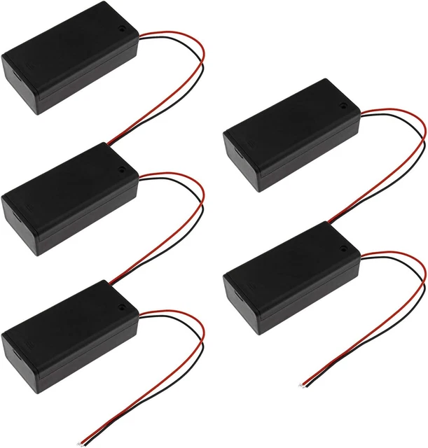 9V PP3 BATTERY Storage Holder Case with On/Off Switch Cover Black ...