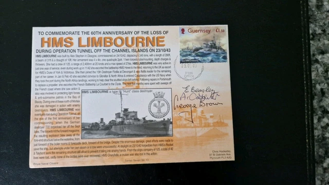 ROYAL NAVAL COVER HMS Limbourne Series 7 No.13 No 20 of 70 multiple ...