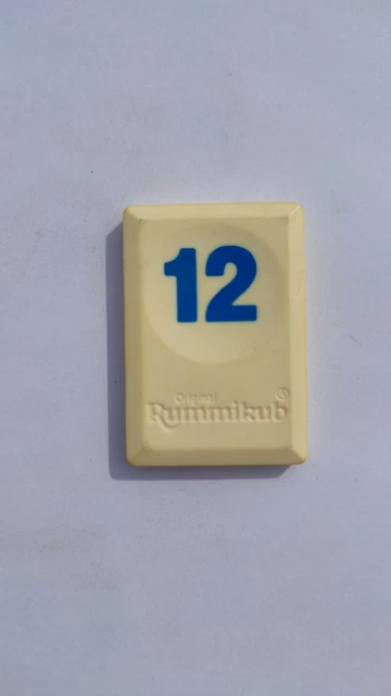 TUILE CHIFFRE 12 douze bleu pièce Rummikub Le rami des chiffres 1996 ...