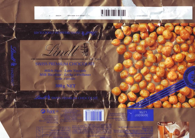 LINDT HAZELNUT CHOCOLATE; 300g - paper wrapper / chocolate paper ...