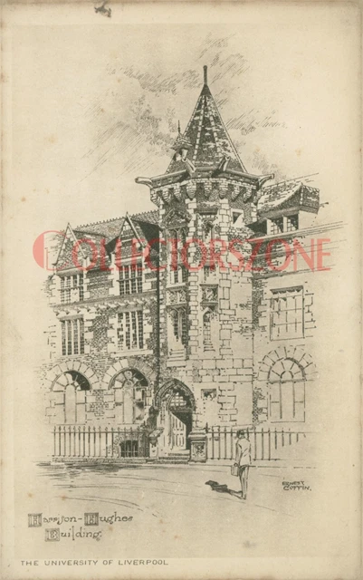 1920 LIVERPOOL UNIVERSITY Harrison Hughes Buildin Ernest Coffin etching ...