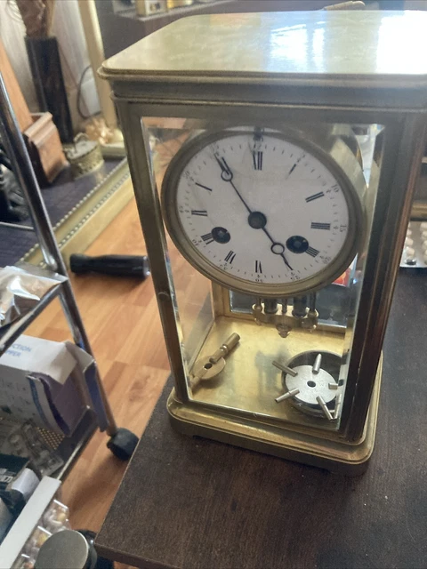 ANTIQUE FRENCH REGULATOR Crystal Clock In Very G condition GWO £395.00 ...