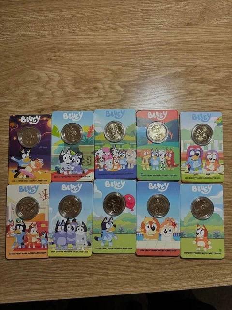 2024 RAM $1 BLUEY Coin Card | Set of 10 | Bluey Coins in Privy Mark ...