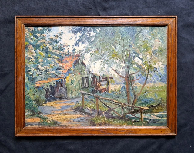 TABLEAU IMPRESSIONNISTE HUILE sur carton signée MAZARD, école de ...