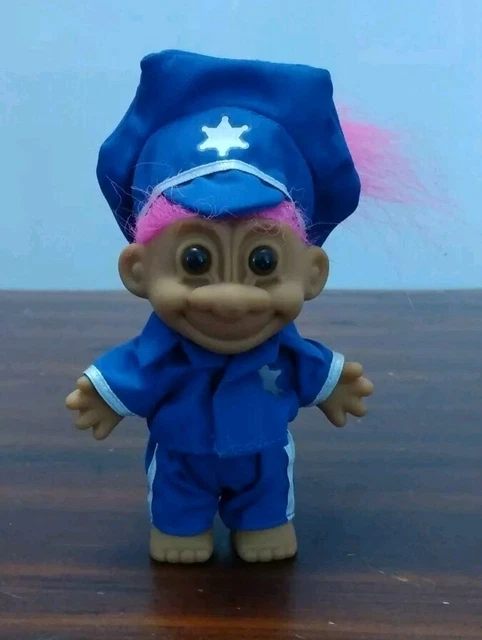 VINTAGE RUSS TROLL Doll Police Officer Purple/pink Hair 5” $12.94 ...