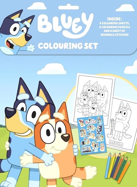 BLUEY - COLOURING & STICKER SET with PENCILS - BRAND NEW EUR 4,93 ...
