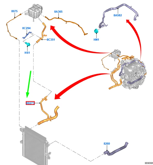 FORD RANGER T6 MK1 Cooling System Hose Assy 5297116 AB39-9Y438-AJ NEW ...