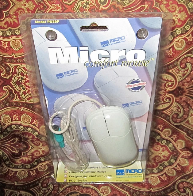 VINTAGE MICRO COMFORT Mouse PS/2 Model PD39P 1998 New Sealed $18.04 ...
