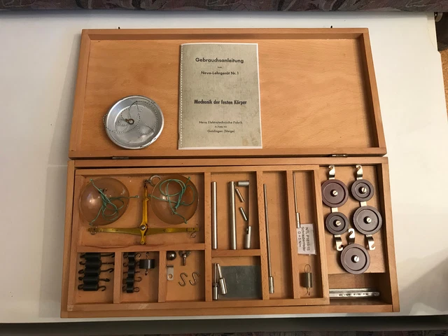 NEVA LEHRGERÄT NR. 1 "Mechanik der festen Körper" Experimentierkasten ...
