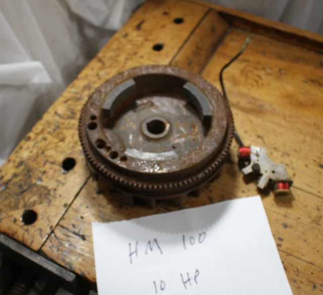 HM100 TECUMSEH 10 HP Flywheel w/ ring gear, CHARGING COIL, snowblower ...