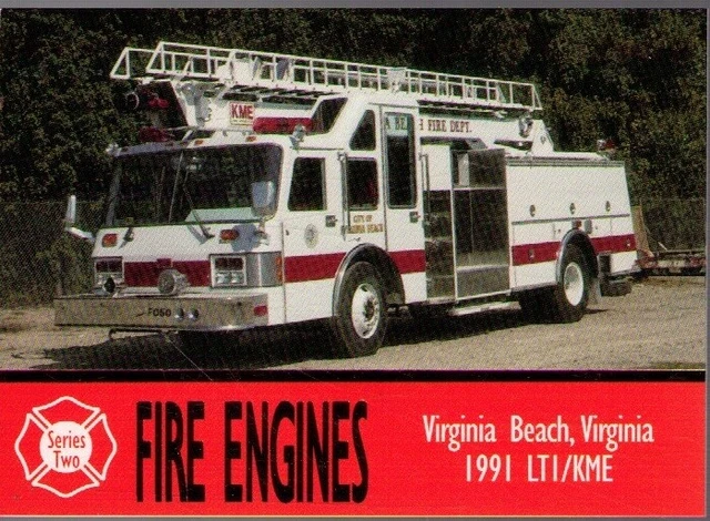 1993 BON AIR Fire Engines Series 2 #168 Virginia Beach VA 1991 LTI/KME ...