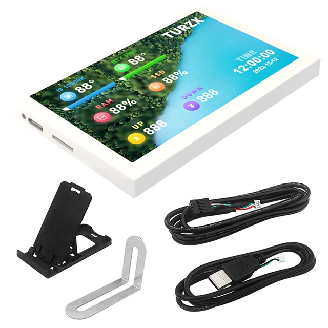5 INCH USB Computer Secondary Screen CPU GPU RAM HDD USB PC Data ...