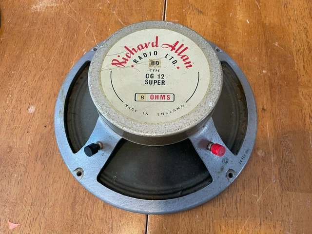 VINTAGE 1960'S RICHARD Allan CG12 8ohm 12” Bass SPEAKER woofer ENGLAND ...
