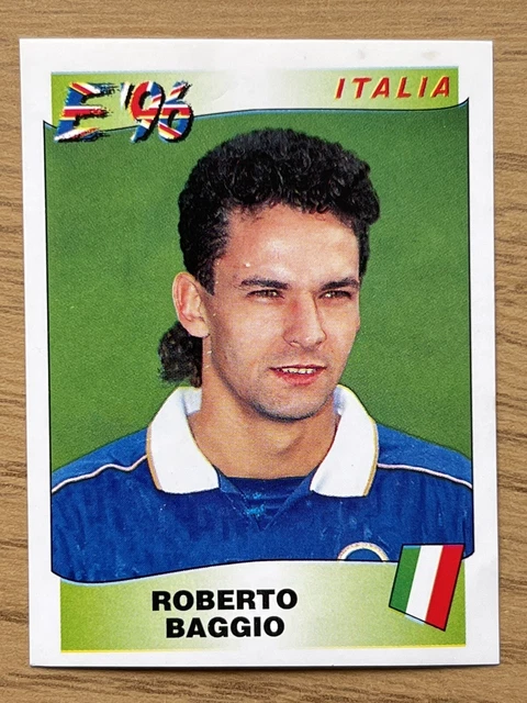 PANINI ROBERTO BAGGIO Rare Sticker Card Uefa Euro 1996 96 #251 Black ...