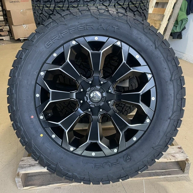 4) 20X10 FUEL D546 Assault Black Wheels Rims 33" AT Tires 5x5 Jeep ...