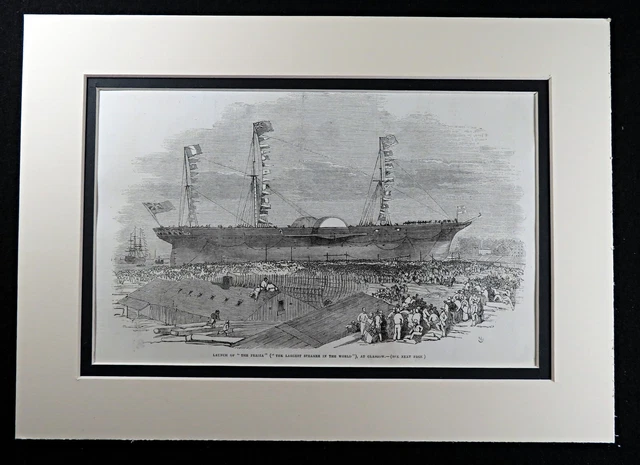 RMS PERSIA NAVIRE à Vapeur Lancement Cunard Bateau Glasgow Victorien ...