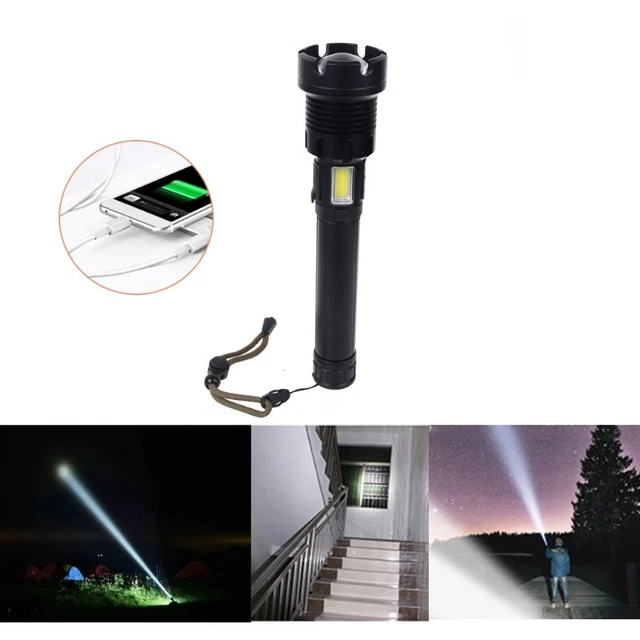 LED FLASHLIGHT RECHARGEABLE Flashlights Metal Handheld Torch Lights for ...