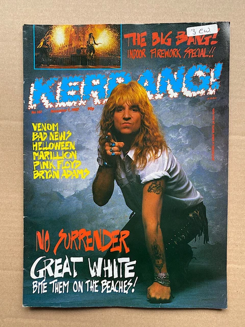 GREAT WHITE KERRANG No.161 Magazine Nov 1987 Great White Cover Uk £8.00 ...