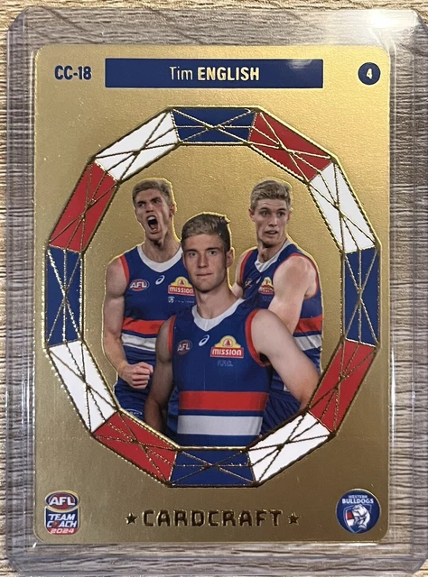 2024 AFL TEAMCOACH Tim English Gold Cardcraft 4 Collage CC-18 Code Un ...