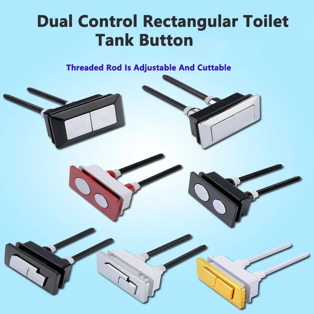 FLUSH TOILET CISTERN Buttons Square Dual Concealed Pneumatic Gold/Black ...
