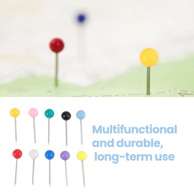 1000 PCS MAP Tacks Push Pins Plastic Head with Steel Point Cork ...