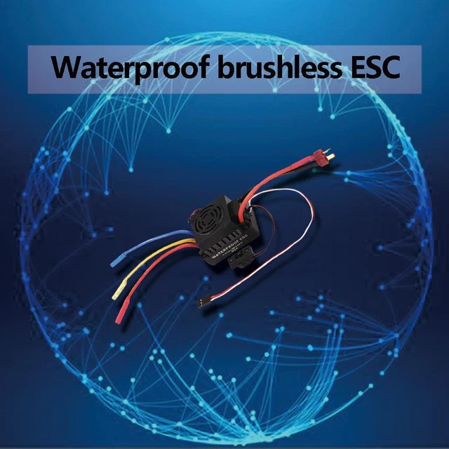 60A WATERPROOF BRUSHLESS Motor Speed Controller Sensorless ESC (Black ...