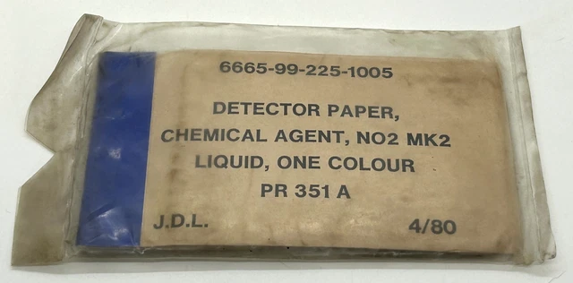 BRITISH MILITARY NBC Detector Paper, No.2, Mk2 Liquid, One Colour ...