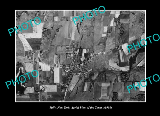 OLD LARGE HISTORIC PHOTO TULLY NEW YORK AERIAL VIEW OF THE TOWN c1930 1 ...