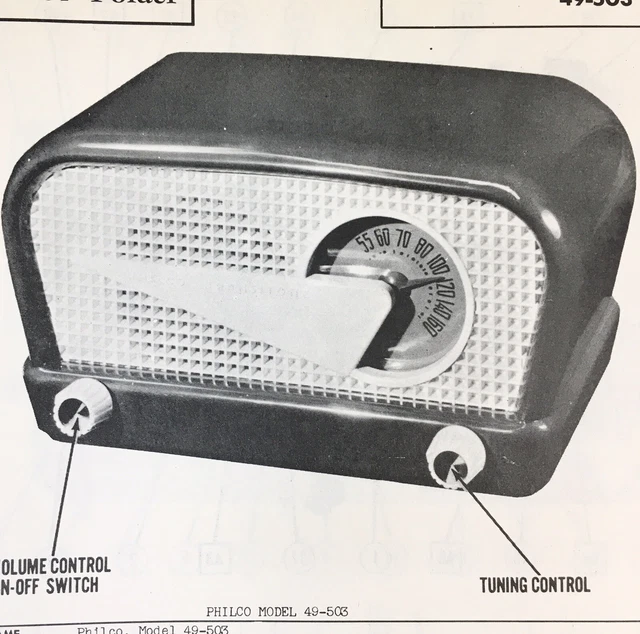 1948 PHILCO RADIO Model 49-503 Service Wire Schematic Repair Manual £7. ...